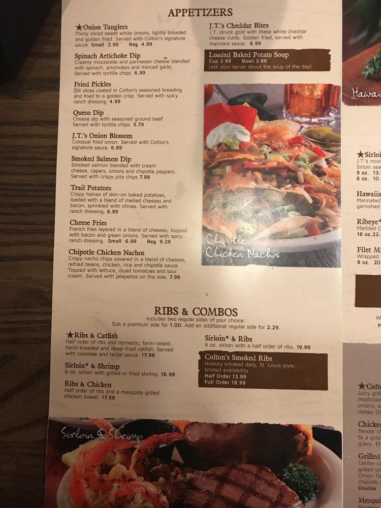 Menu at Colton's Steak House & Grill steakhouse, Collinsville