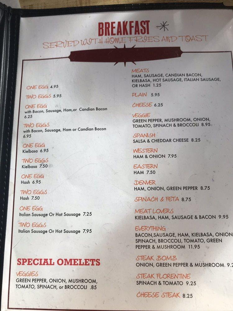 Menu at Deb's Diner restaurant, Salem