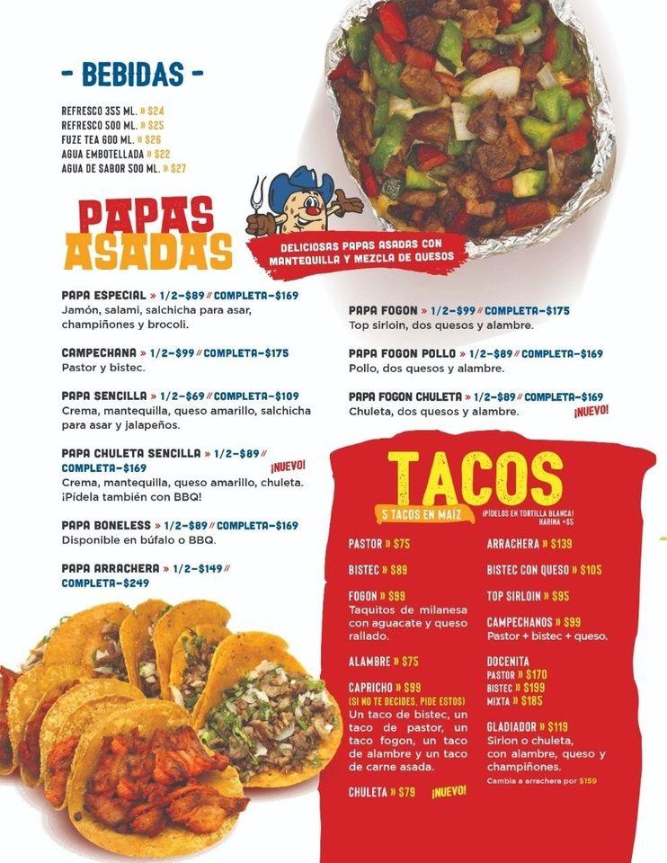 Carta del restaurante El Fogón, Ramos Arizpe, Carretera Monterrey ...
