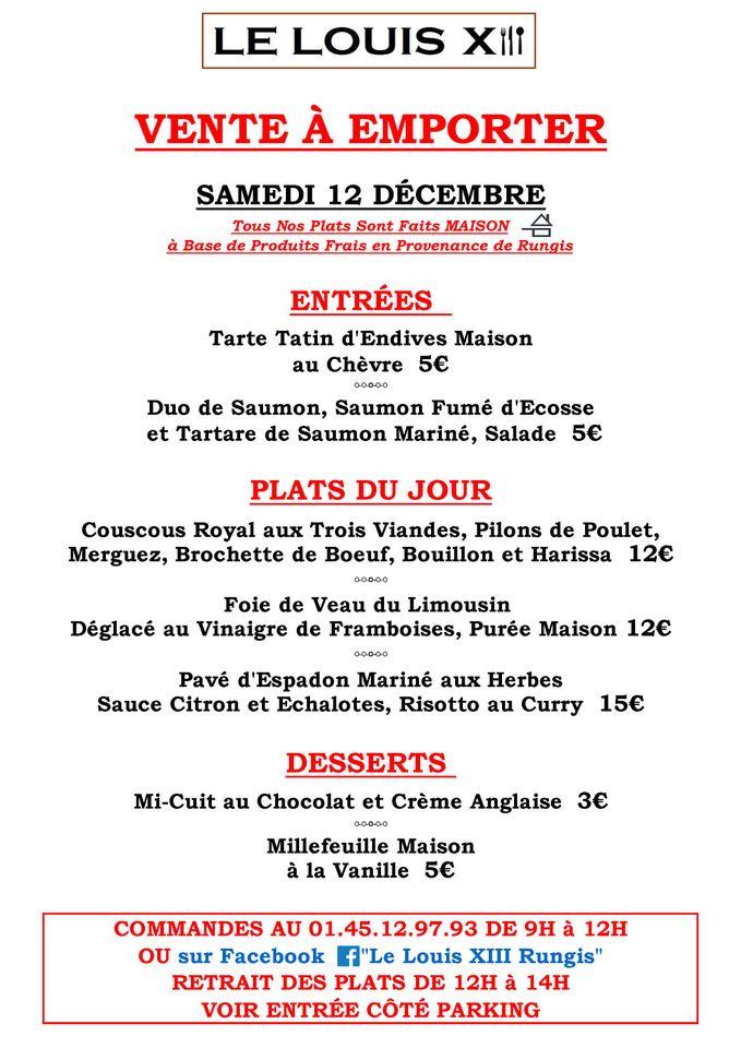 Menu au LE LOUIS XIII restaurant, Rungis