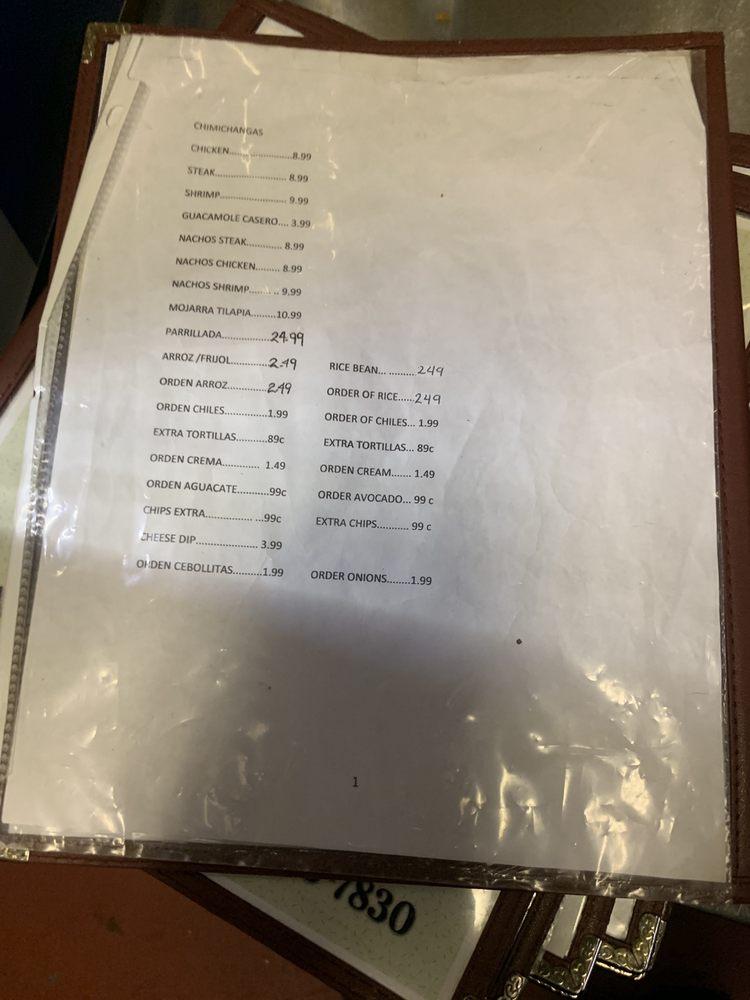 Menu at Mercado Chabelita restaurant, Smithville