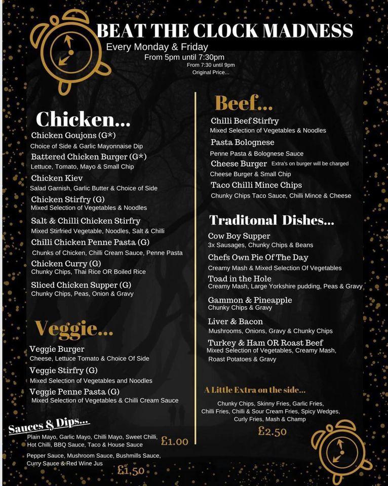 Menu at The Hedges Hotel restaurant, Armoy