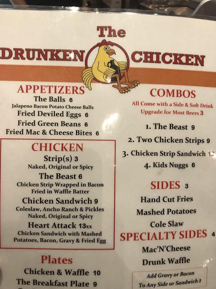 Menu at The Drunken Chicken pub & bar, Tucson