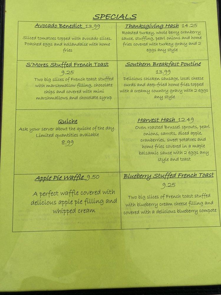 Menu at Cafe Sebago Bar & Grill, Raymond
