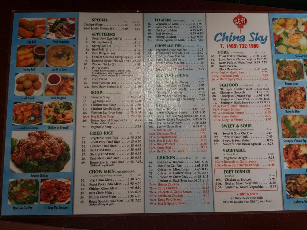 Menu at China Sky restaurant, Midwest City, SE 15th St