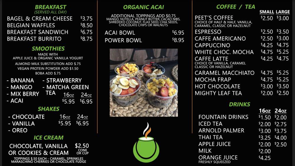 Menu at Courtside Caffé cafe, Burbank