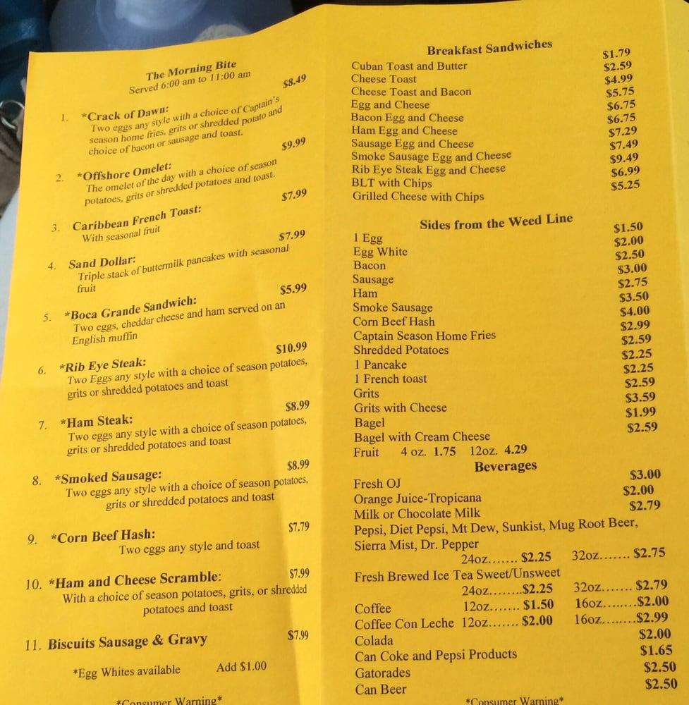 Menu at Dolphin Deli restaurant, Stock Island