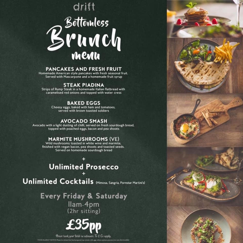 Menu at Drift Hayling Island restaurant, England