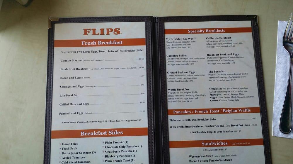 Menu at Flips Restaurant, Brampton