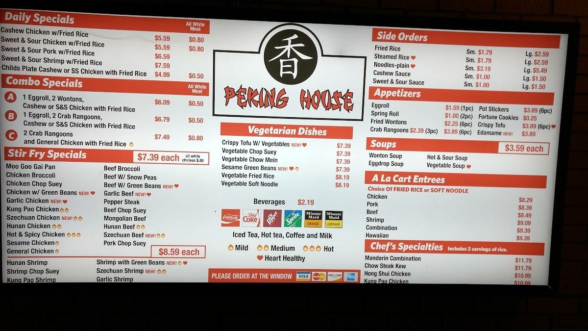 Menu at Peking House Restaurant, Springfield