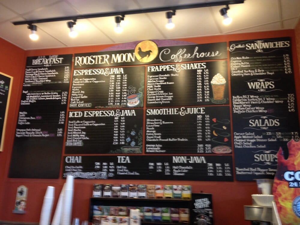 Menu at Rooster Moon Coffeehouse cafe, Hagerstown