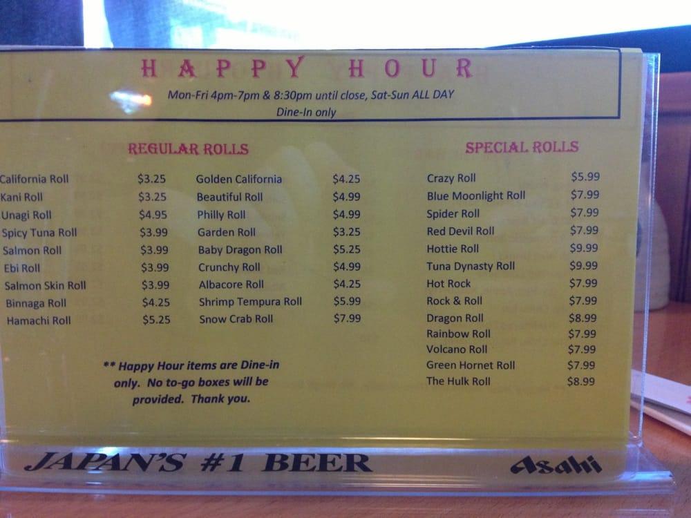 Menu at Sushi NiNi restaurant, Round Rock