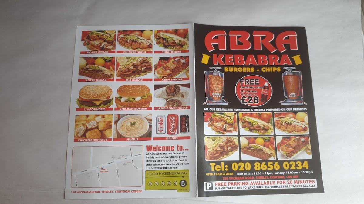 Menu at Abra Kebabra fast food, Croydon