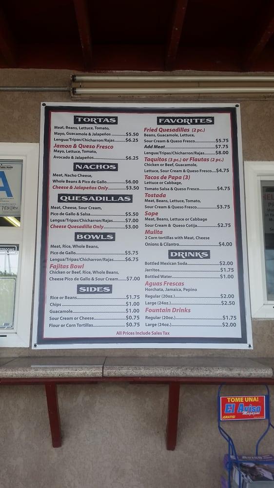 Menu at El Taco Man restaurant, El Monte, Magnolia St