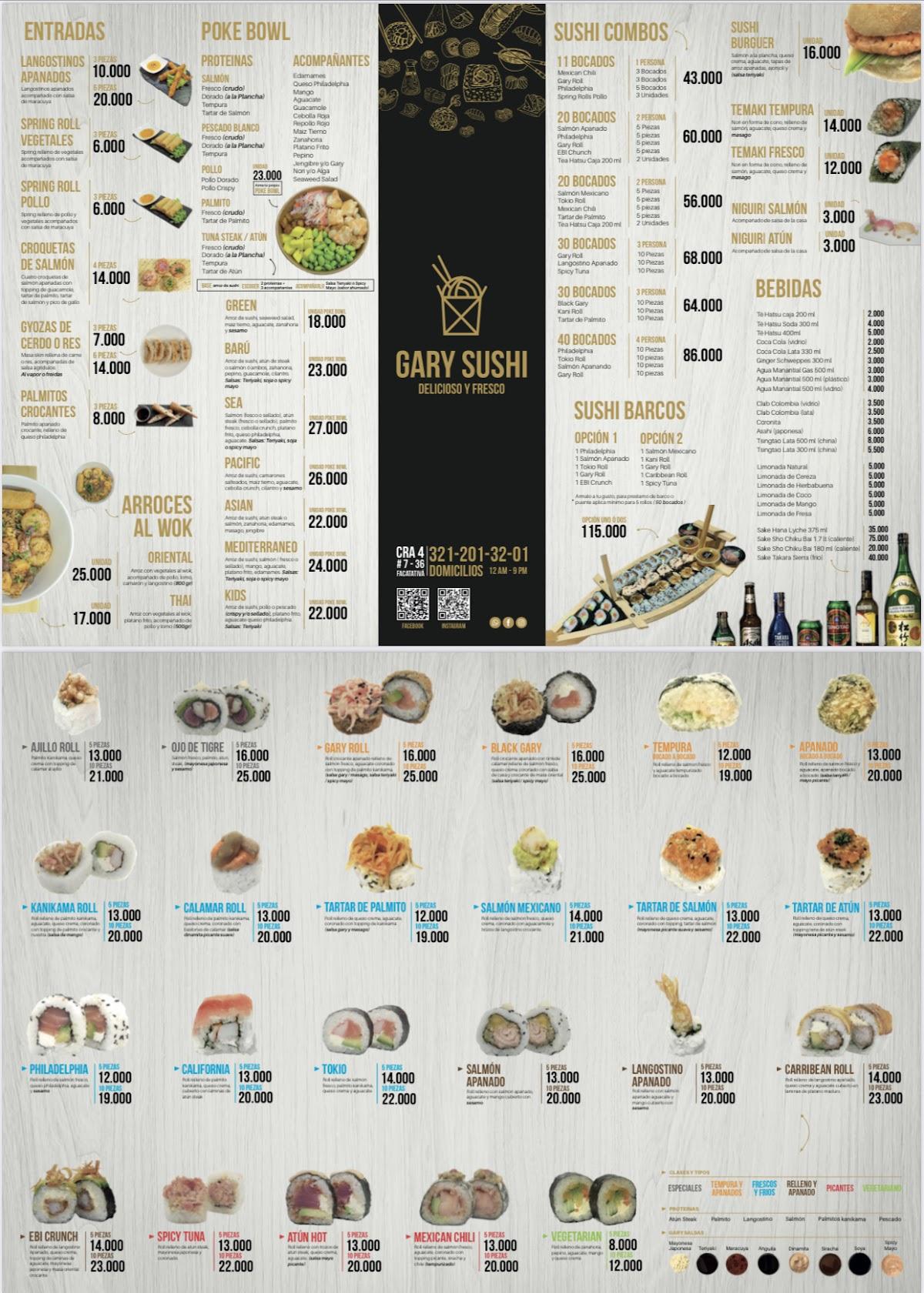 Carta del restaurante Gary Sushi - Facatativá, Facatativá
