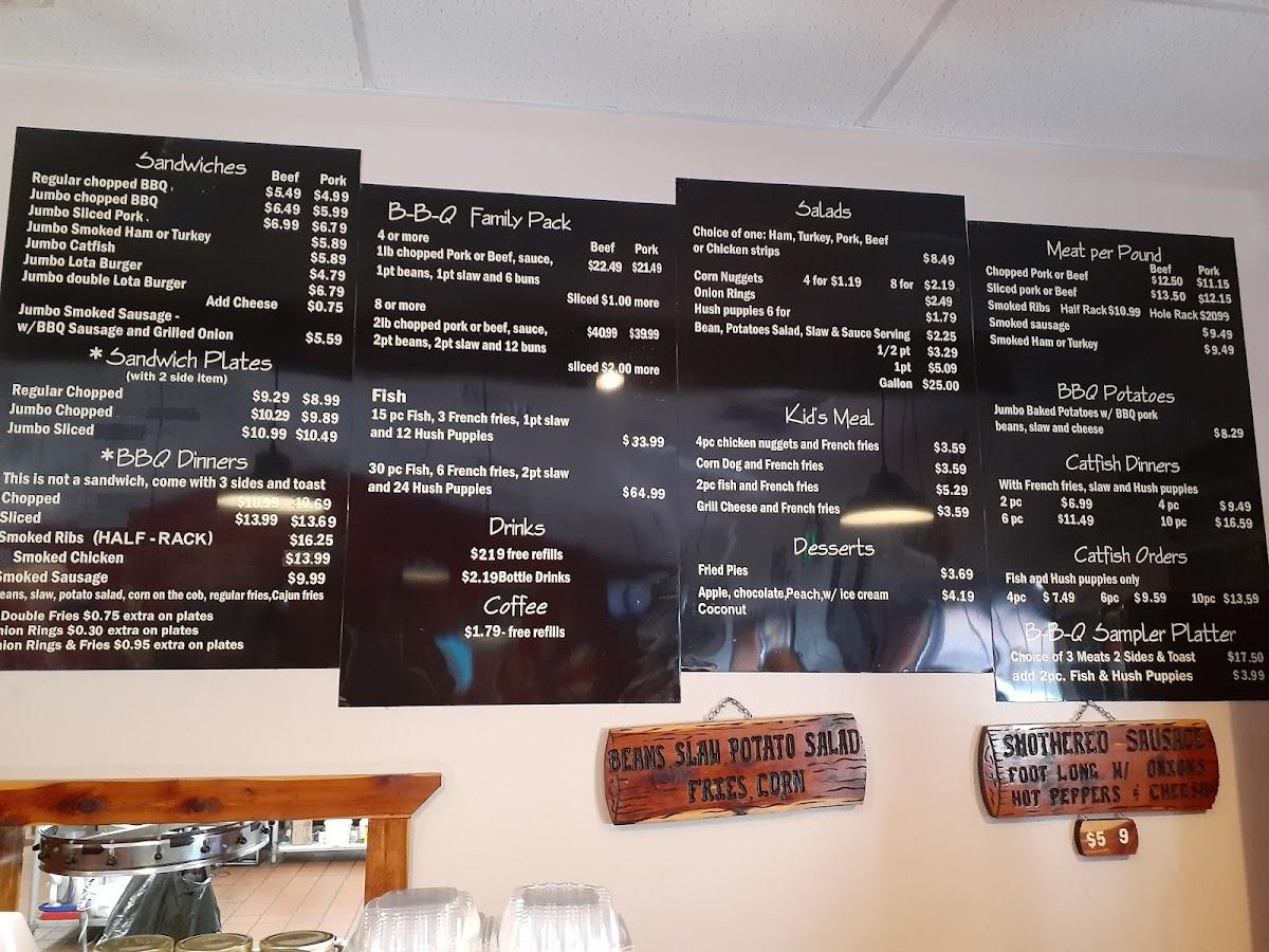 Menu at Jordan's BBQ, Bryant, 110 N Reynolds Rd