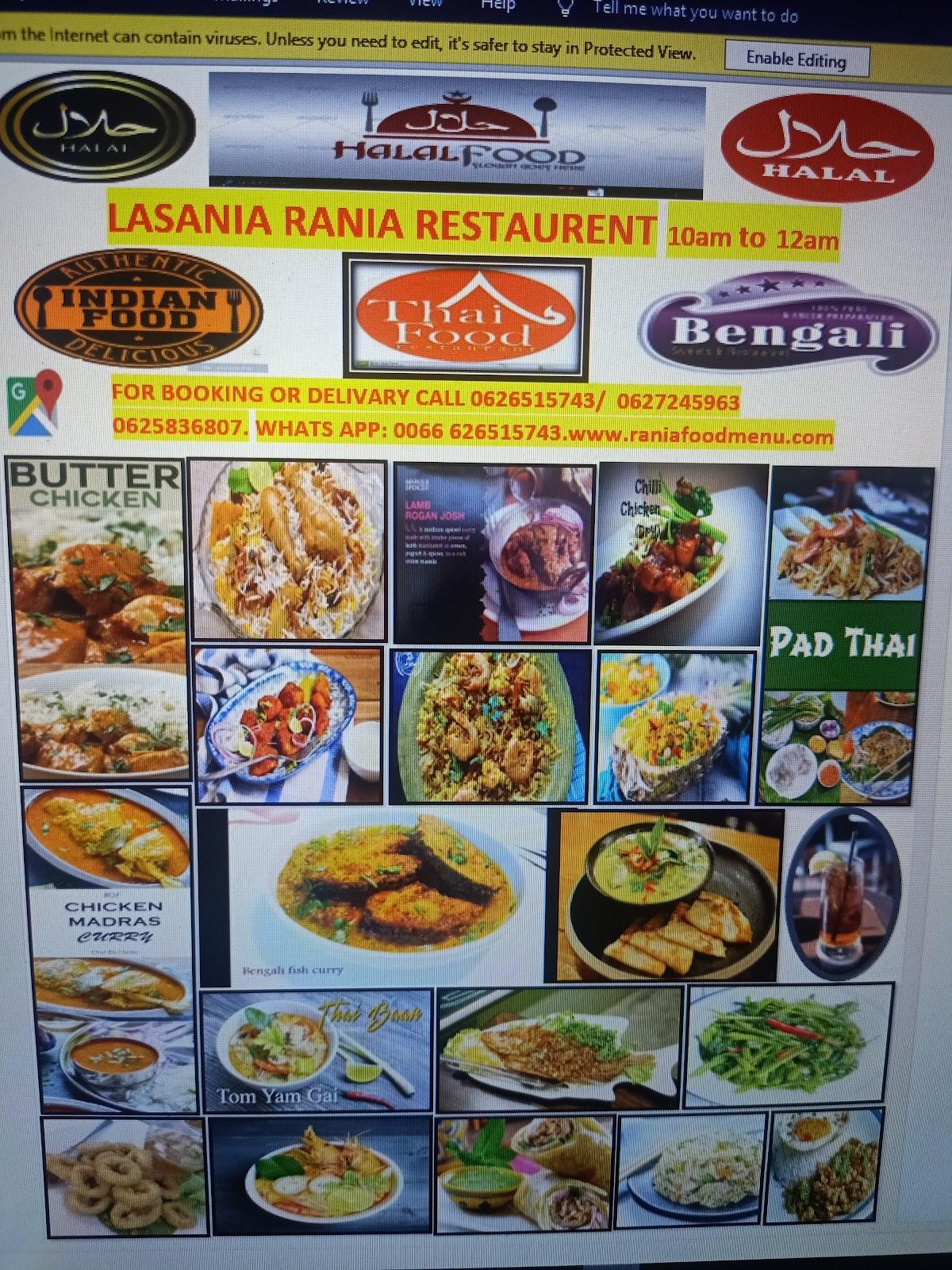 Menu at LASANIA RANIA INDIAN AND EUROPEAN RESTAURANT, Pattaya City