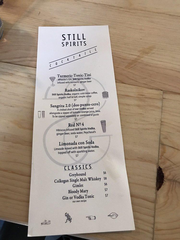 Menu at Still Spirits pub & bar, Albuquerque
