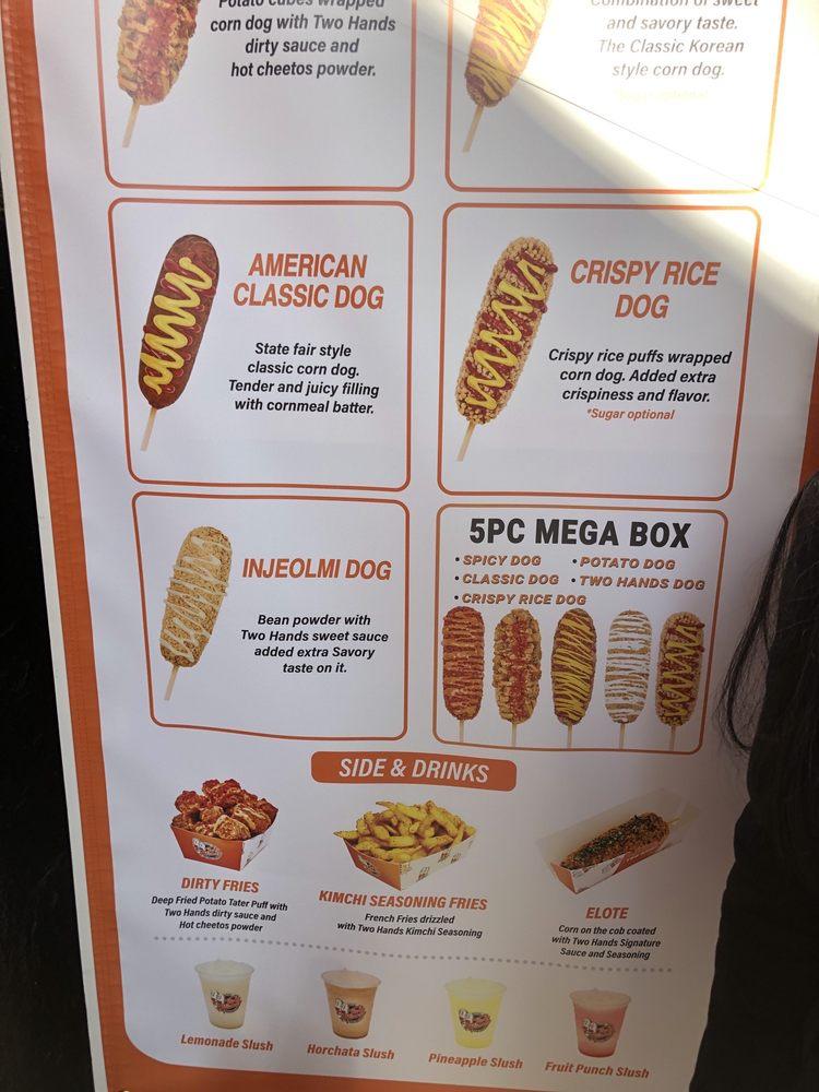 Menu at Two Hands Fresh Corn Dogs restaurant, New York City
