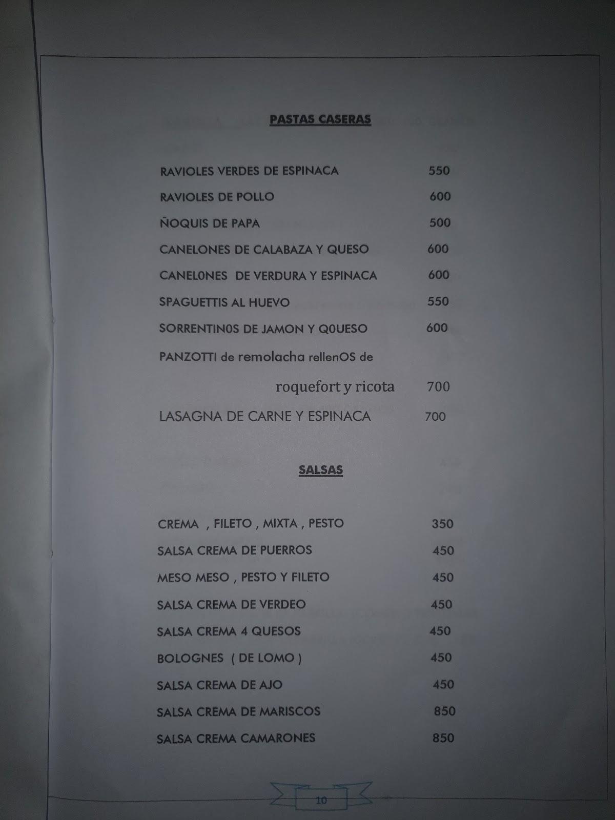 Carta del restaurante EL HORNERO DELTA, Tigre