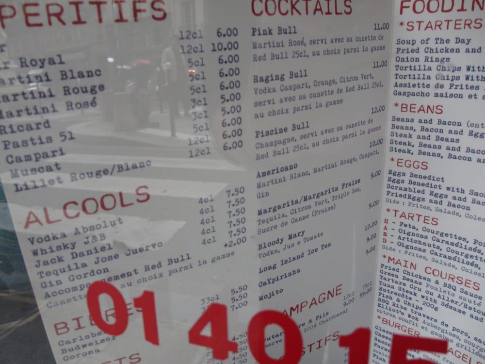 Menu at H.A.N.D Have A Nice Day restaurant, Paris, 39 Rue de Richelieu
