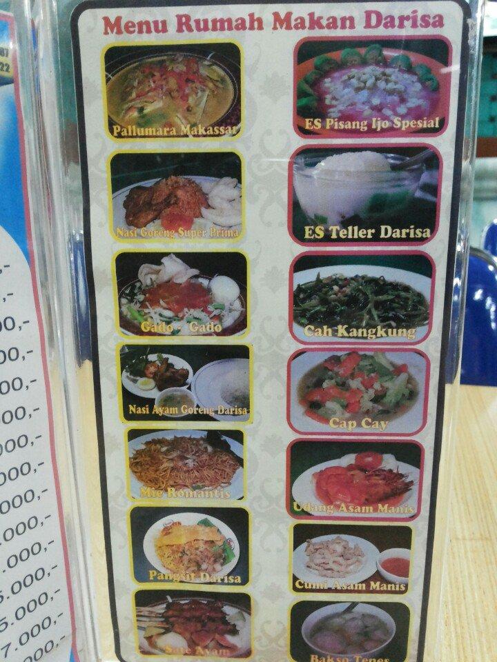Menu at Rumah Makan Darisa fast food, Palu, Jl. Setia Budi
