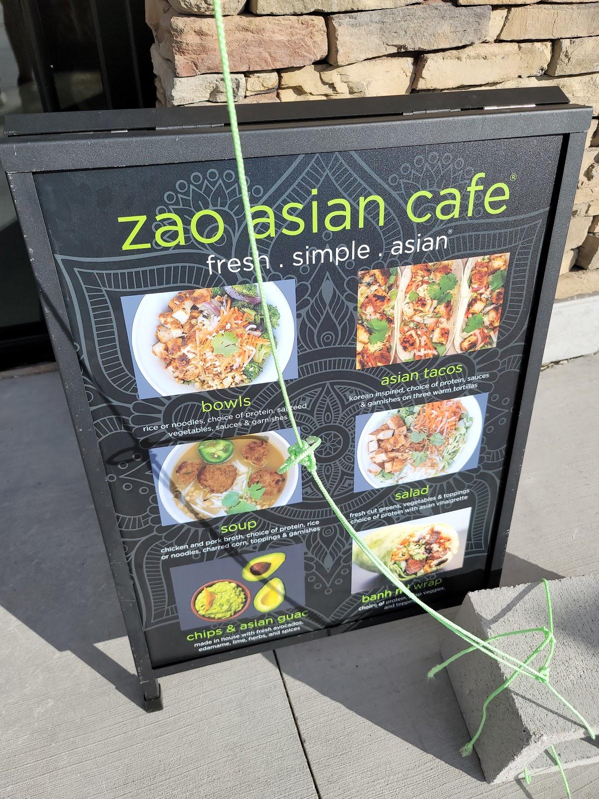 Menu at Zao Modern Asian Cafe, St. George