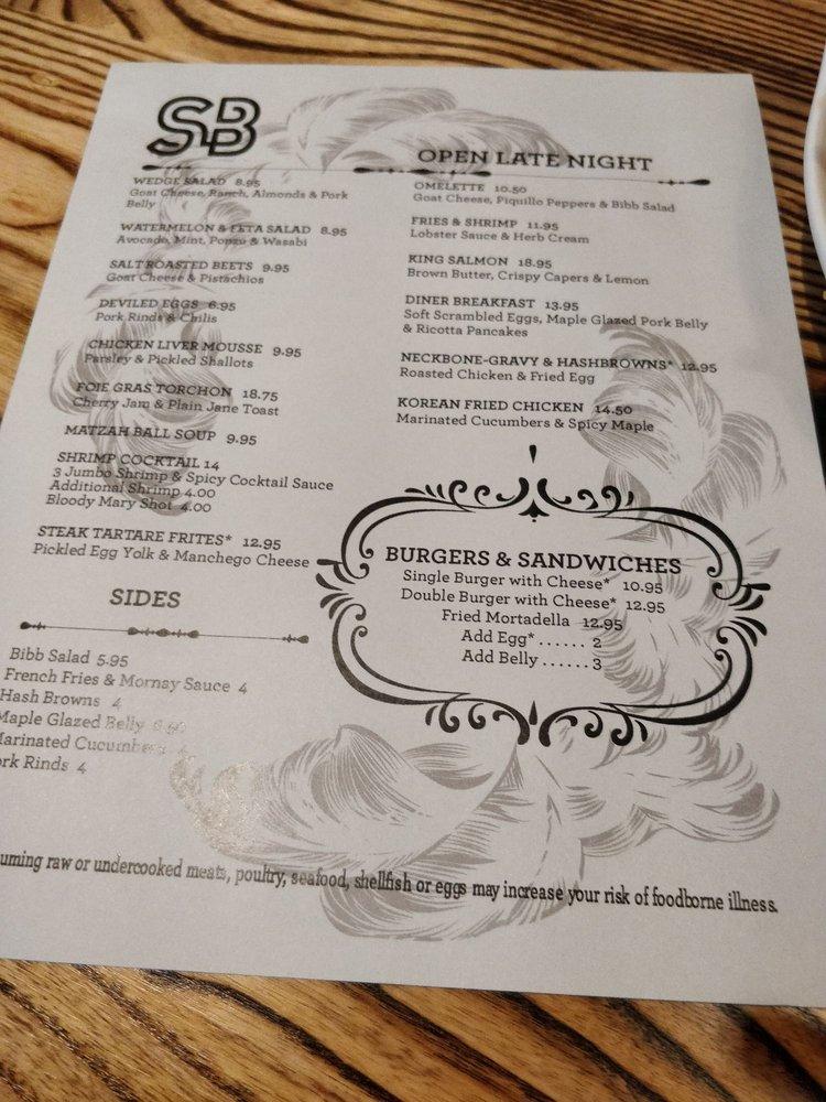 Menu at Sacred Beast Diner OTR pub & bar, Cincinnati