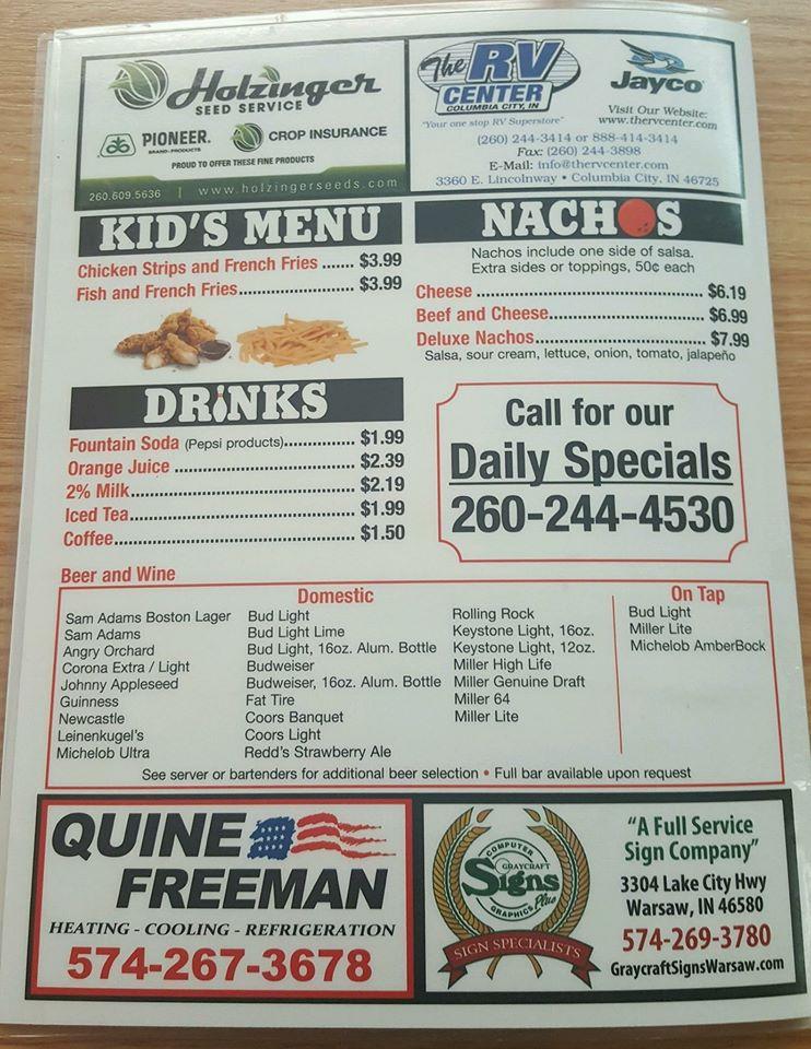 Menu at 11th Frame pub & bar, Columbia City