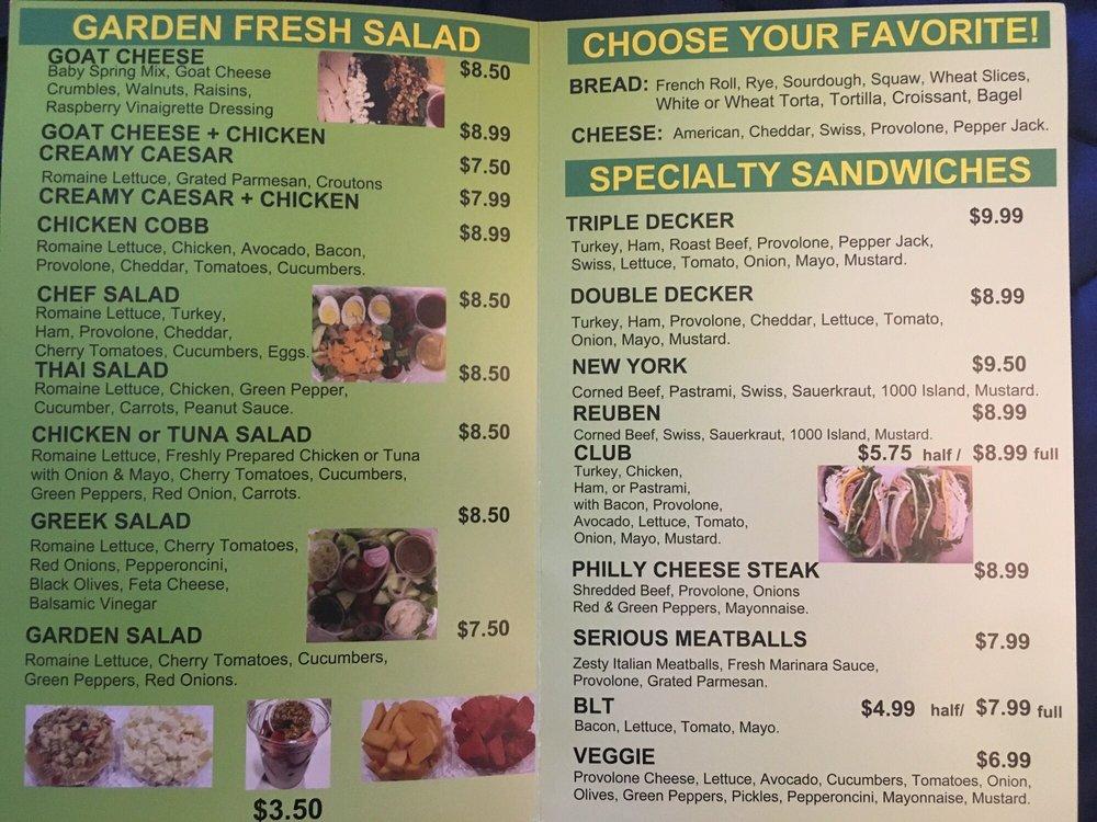 Menu at Ciné Café cafe, San Diego