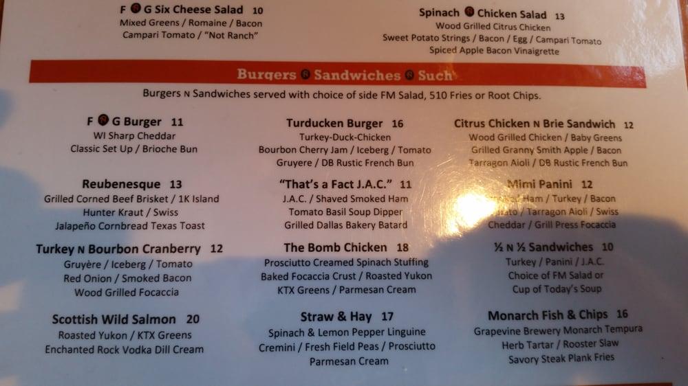 Menu at FnG Eats pub & bar, Keller