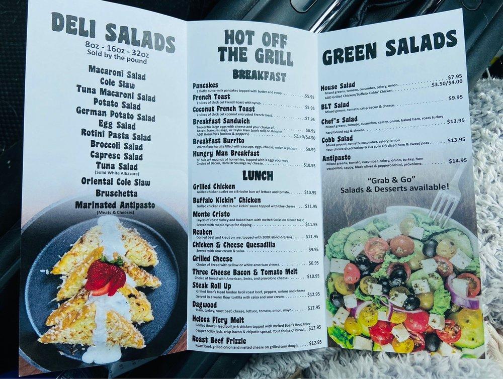 Menu at Ray’s Helova Deli restaurant, Lake George
