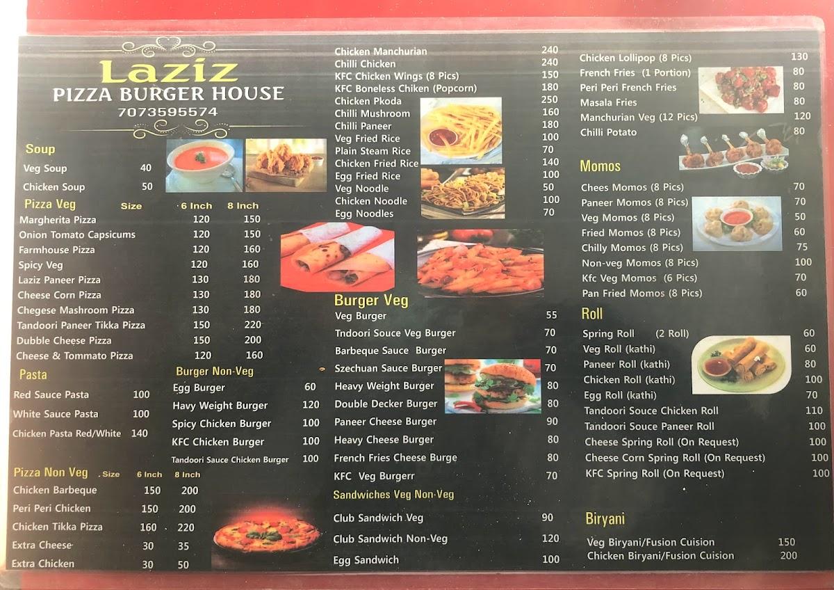 Menu at Laziz..., Rishikesh
