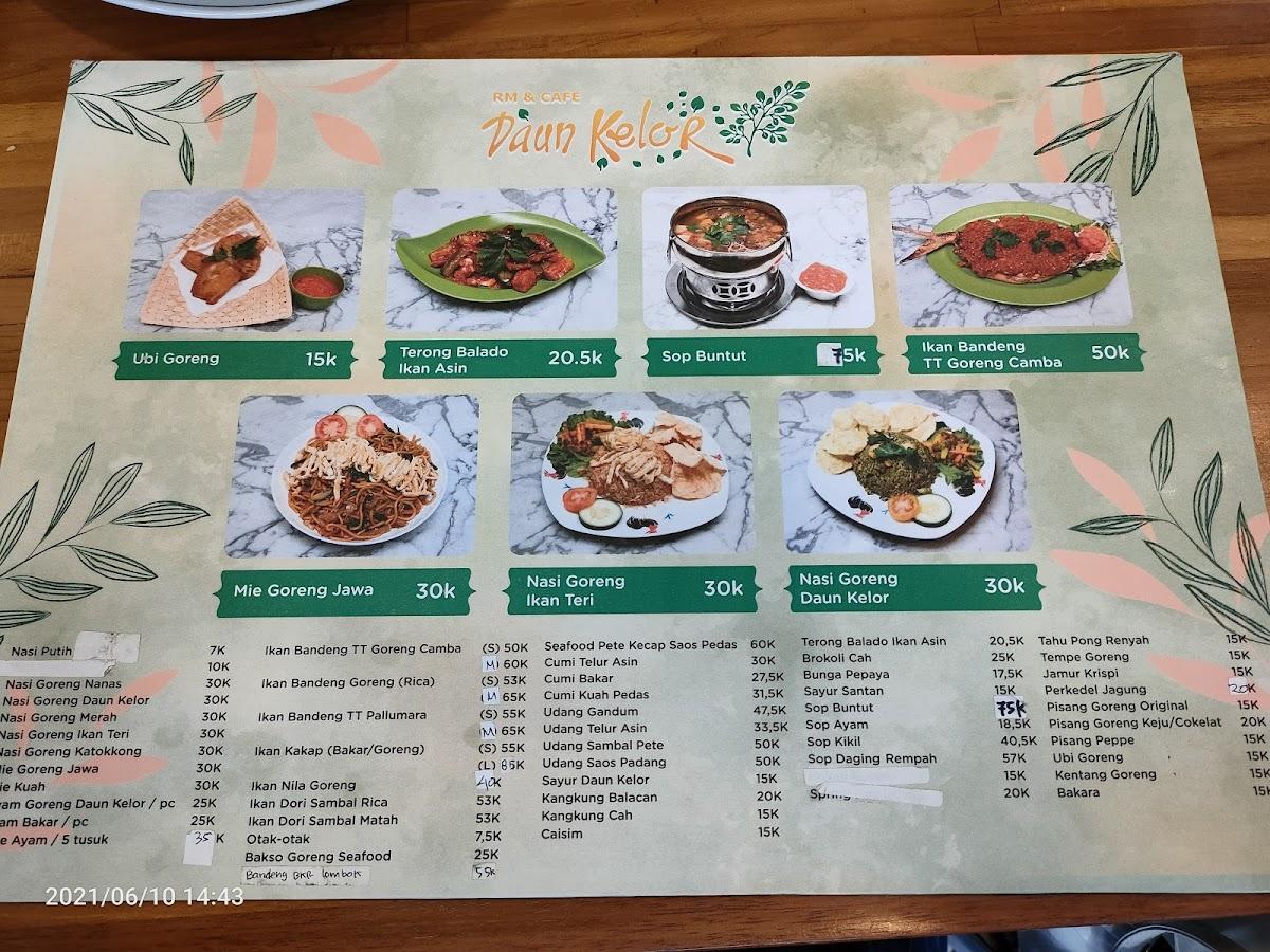 Menu at RM & Cafe Daun Kelor, Makassar