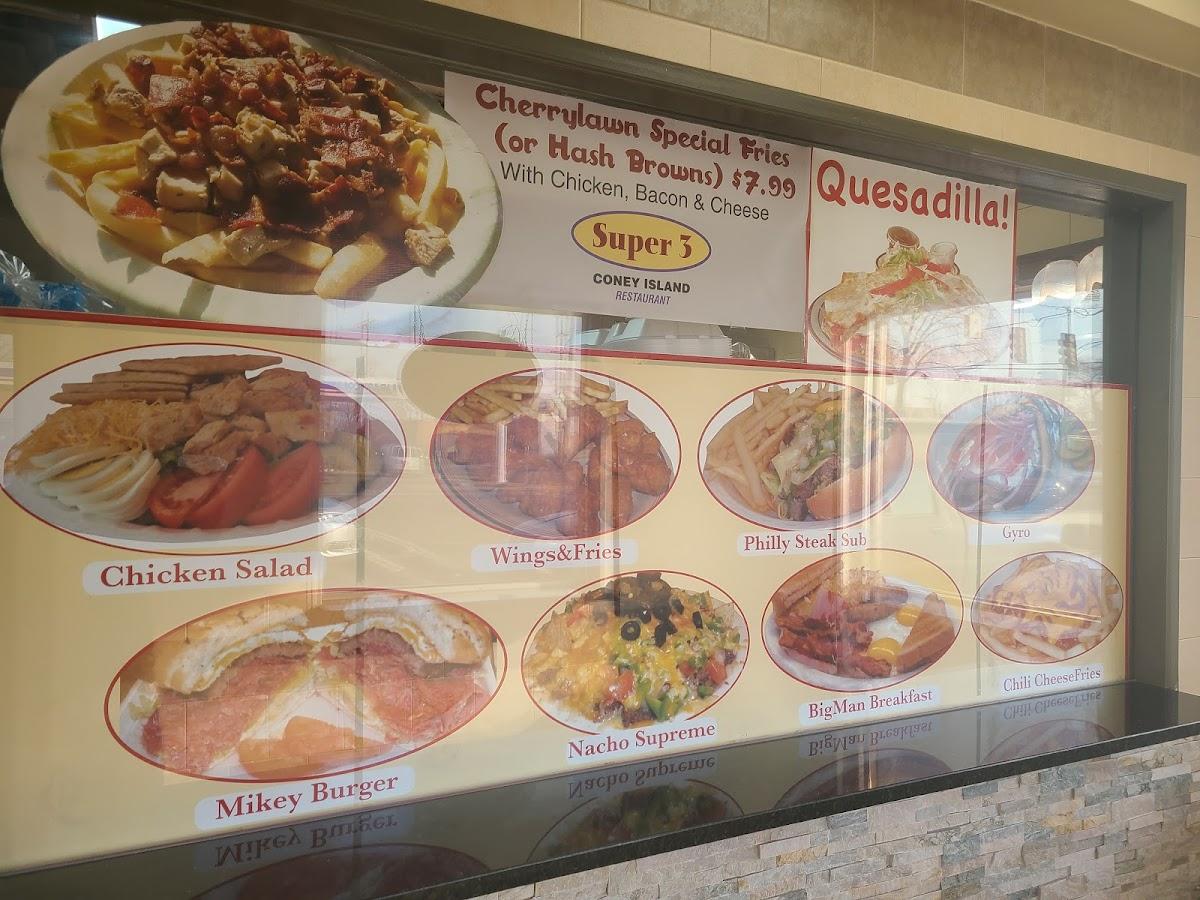 Menu at Super Coney Island restaurant, Detroit, Wyoming Ave