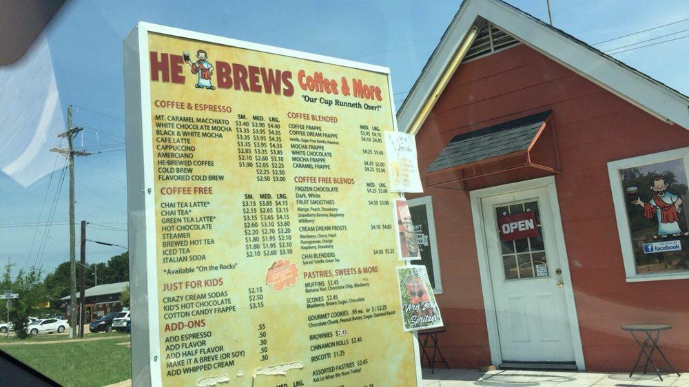 Menu at Hebrews Coffee and More, Mount Pleasant
