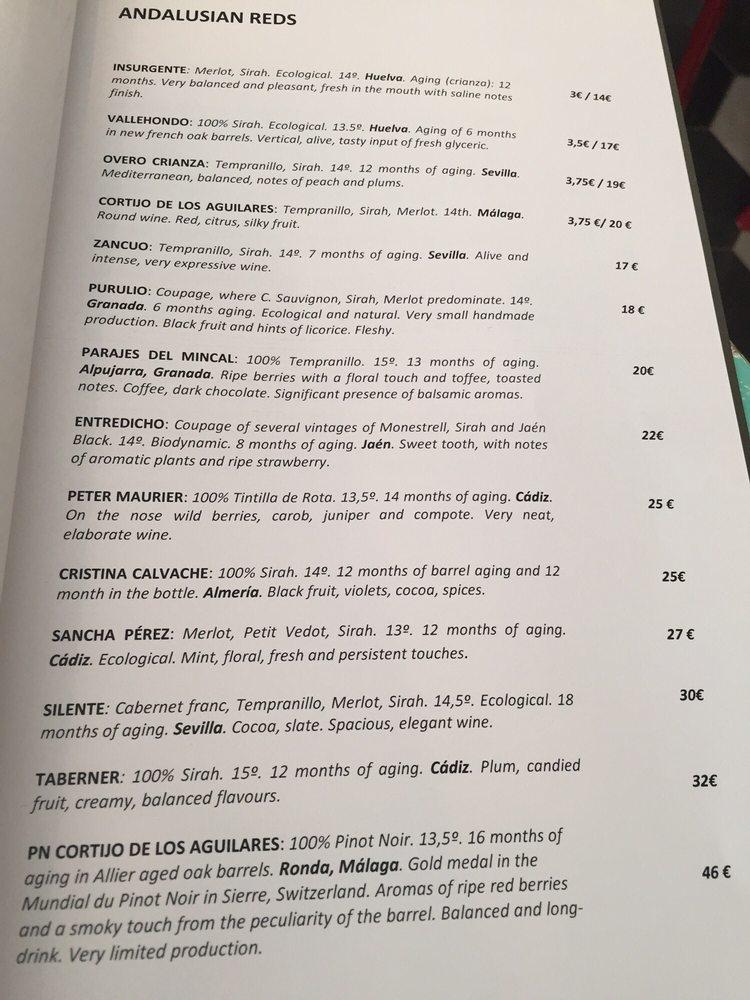 Menu at conTenedor - Restaurante en Sevilla, Seville