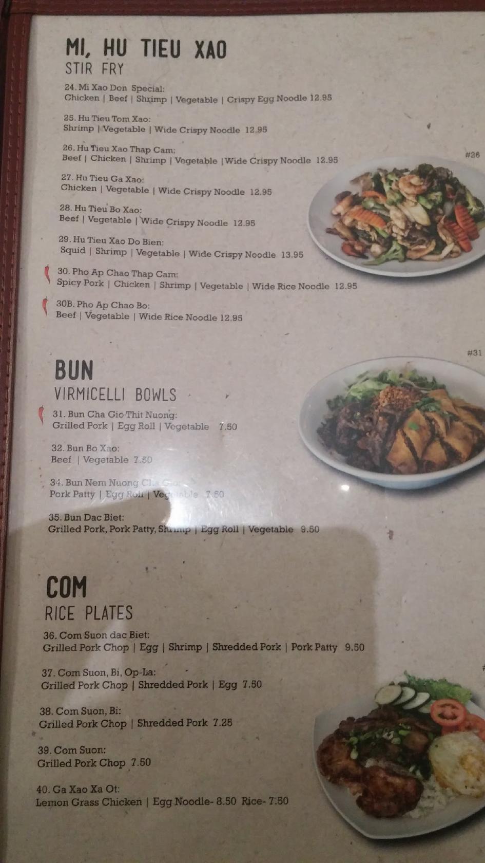 Menu at Asian Palace Restaurant Phở 99, Grand Rapids