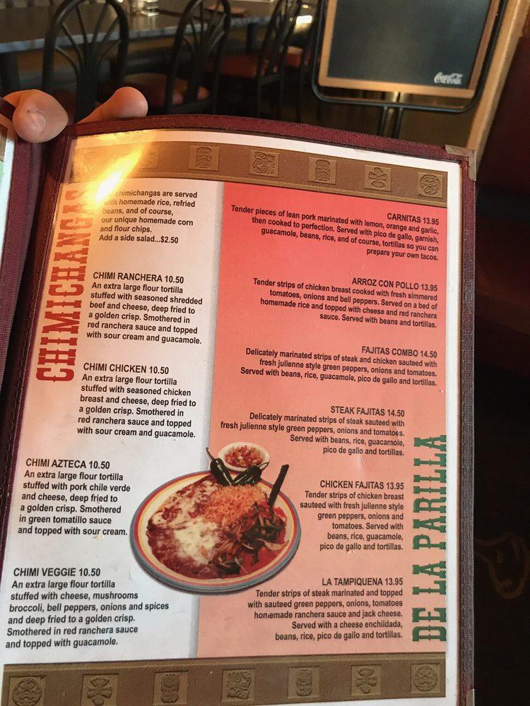 Menu at El Torero restaurant, Burson