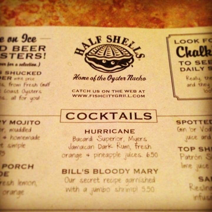 Menu at Half Shells pub & bar, Plano