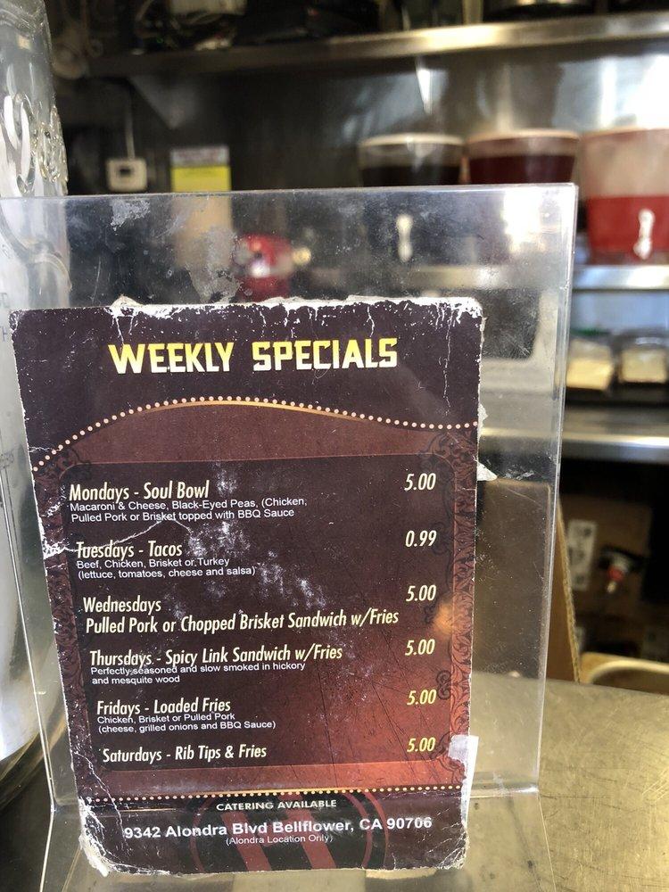 Menu at Hambones BBQ & PO Boys, Bellflower, Alondra Blvd