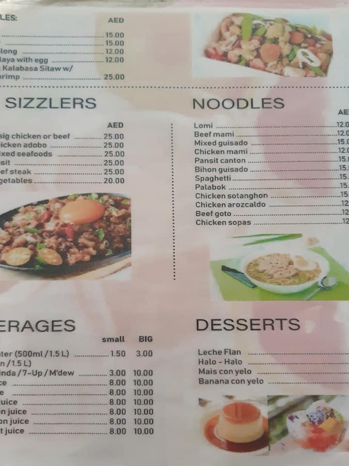 Menu at (KMP)Kevin Mercado Philippine Restaurant, Ras Al-Khaimah
