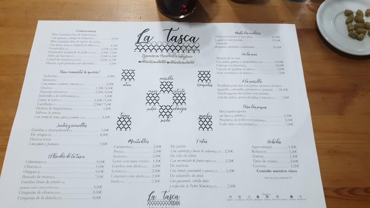 Menu at La tasca pub & bar, Barbate