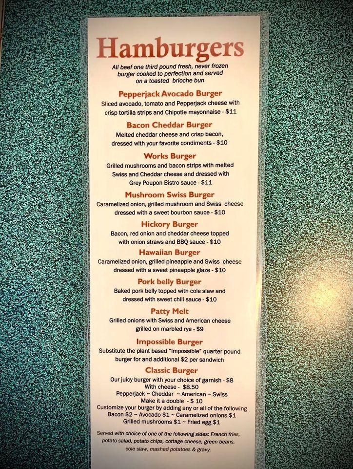 Menu at Second Street Cafe, Ottumwa
