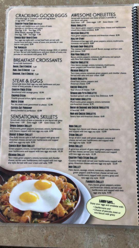 Menu at Spring Garden Restaurant, Taylorville