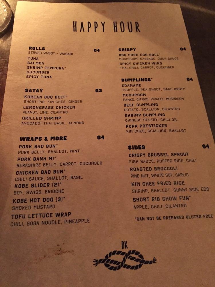Menu at Double Knot restaurant, Philadelphia