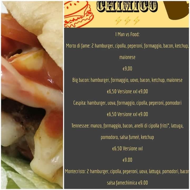 Menu at Fame Chimica, Adria