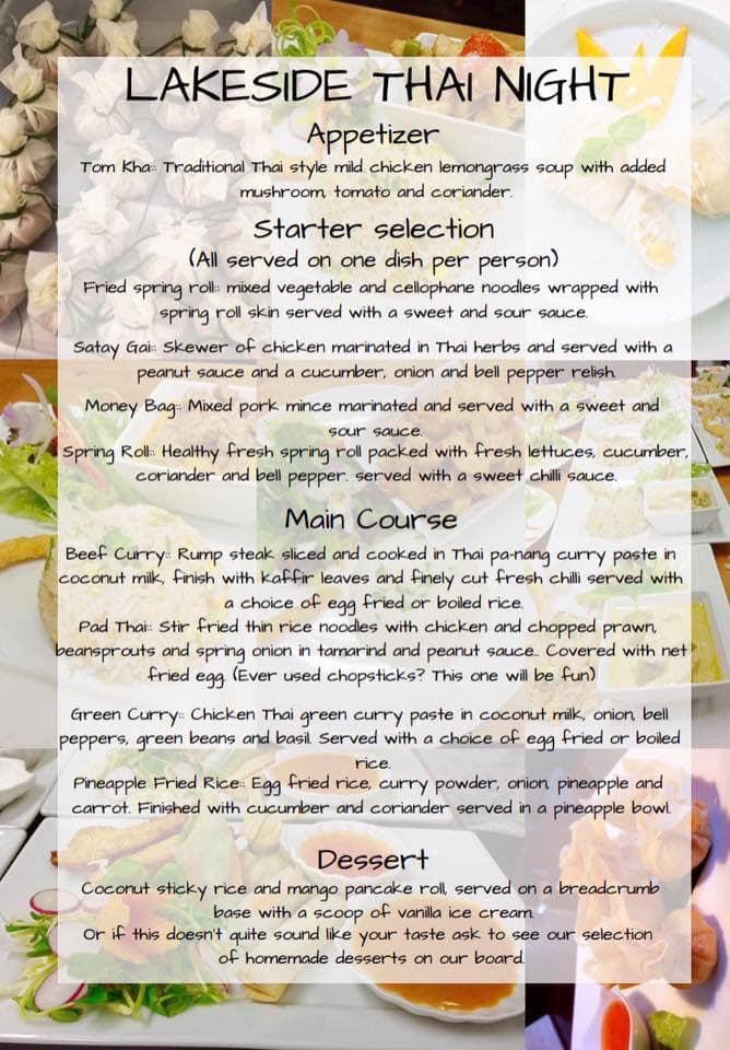 Menu at Lakeside Restaurant, Welshpool, Brynllwyn Lane