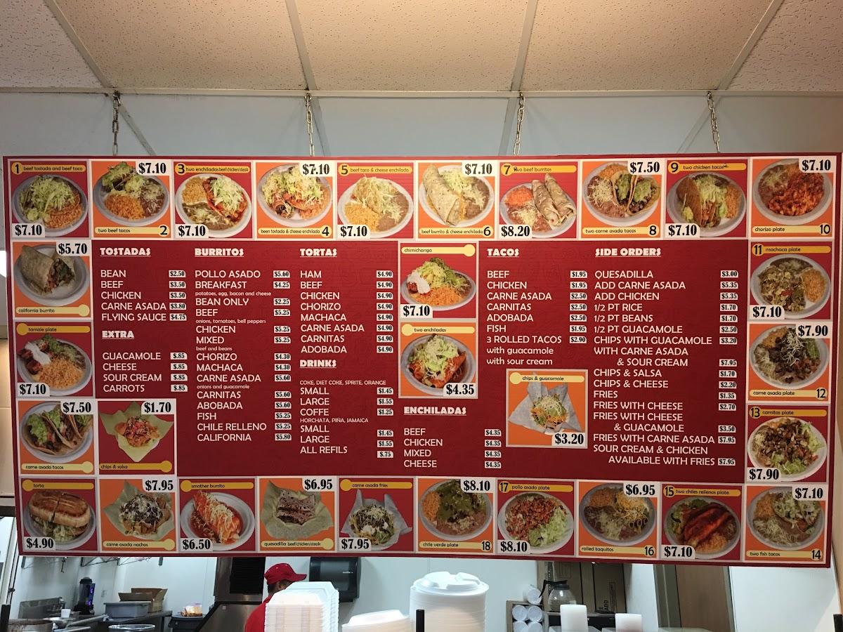 Menu at Rodolfo's Mexican Grill restaurant, Monument, Jackson Creek Pkwy