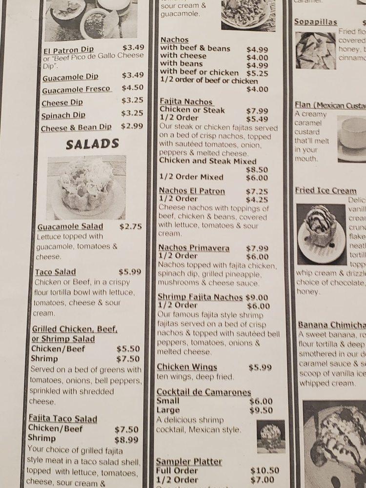 Menu at El Patron pub & bar, Rockwood
